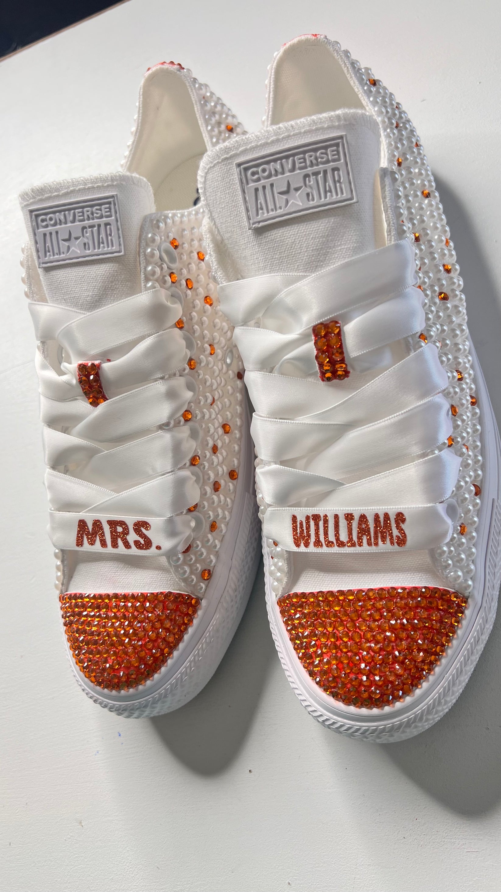 Custom Pearl & Rhinestone Sneakers - Birthday Bling Shoes ...